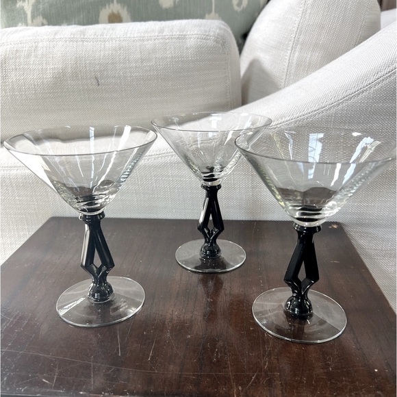 Dining | Vintage 193s Morgantown Art Moderne Martini Glasses Set Of 3 ...